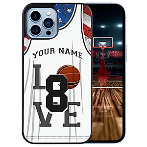 Custom Basketball Jersey Design Your Own Personalized Name and Number Rubber Cover Phone case for Samsung Galaxy A15/A25/A14/A54/A53 5G/A03S/A02S/A10E/A12/A13/A32/A33/A42/A51/A52/A71