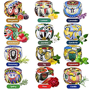 Set of 12 4.4OZ Scented Candles Bulk, Strong Aromatherapy Soy Candle for Home, Romantic Decorations Gifts for Women on Christmas, Holiday, Birthday or Anniversary