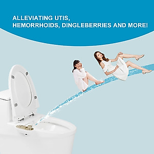 Bidet, Bidet Attachment for Toilet,GLIGAM Non-Electric Fresh Water Bidet Sprayer with Self-Cleaning Nozzle, Adjustable Pressure Control & Angle Controls (Champagne/White)