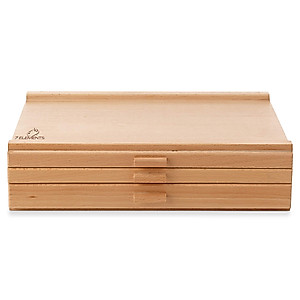 7 Elements 3 Drawer Wooden Artist Storage Supply Box for Pastels, Pencils, Pens, Markers, Brushes and Tools