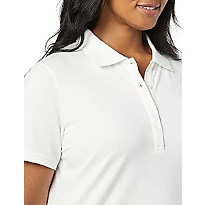 Amazon Essentials Women's Short-Sleeve Polo Shirt (Available in Plus Size), White, XX-Large