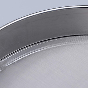 Hemoton Fine Mesh Sifter Herbal Pollen Sifter Shaker Extractor 150 Mesh Flour Sifter Sieve Micron Screen Stainless Steel Food Strainer for Home Bakery Shop Cocoa Powder 30cm