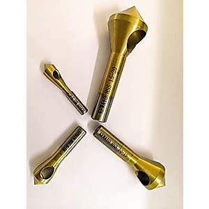 KEWAYO Countersink Drill Bit Set,4pcs 90 Degree High Speed Steel Titanium Counter Sinker Drill Bits for Wood,Metal, Fiberboard, Plywood, Plastic, PVC