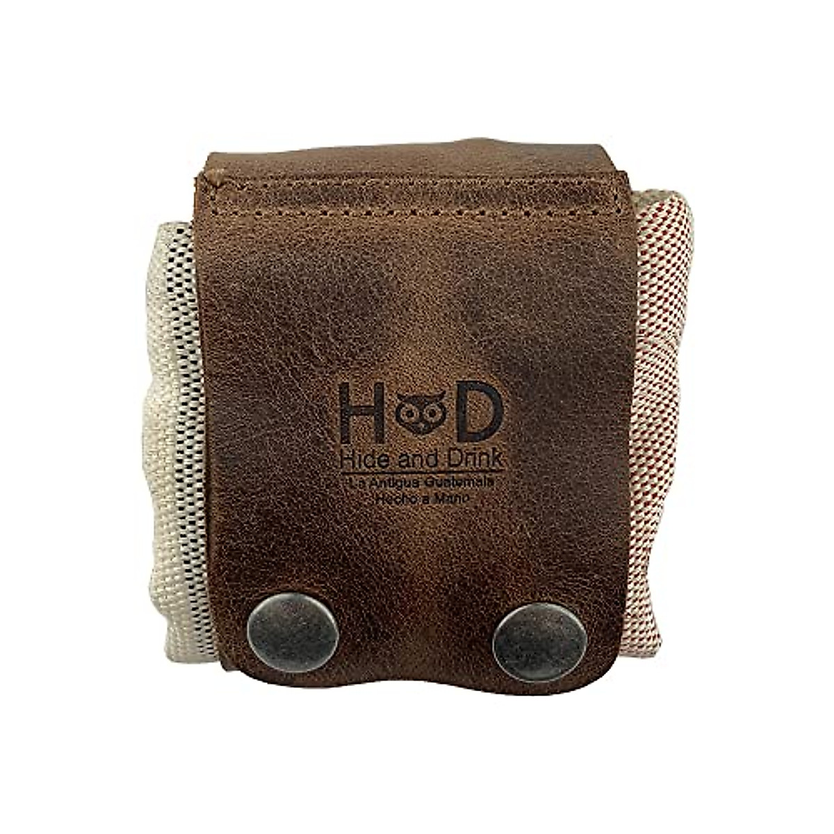 Hide & Drink, Water Resistant Sturdy Multi-Purpose Foraging Pouch (Collapsible) for Hiking Beachcombing, Treasures, Flowers Mushrooms Seashells, Handmade Includes 101 Year Warranty (Rojo Moreno)