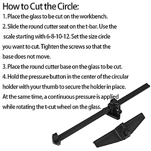 Glass Cutting Tools, Round Diameter Adjustable Glass Bottle Cutter,Ring Gass Cutter for Industrial Supplies,Strip and Circle Glass Cutter with Base