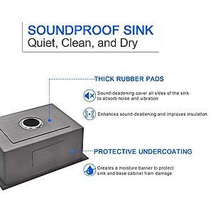 ROVOGO 24 x 18 inches Drop-in Kitchen Sink Single Bowl with 2 Holes, 304 Stainless Steel Handmade Residential Sink Brushed