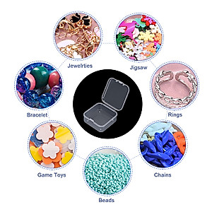 uxcell 72Pcs Clear Small Plastic Beads Storage Containers with Lids, Square Anti-Oxidation Jewelry Storage Boxes for Small Items Craft, Beads, Ear Studs, Necklaces(1.8×1.77×0.79In)