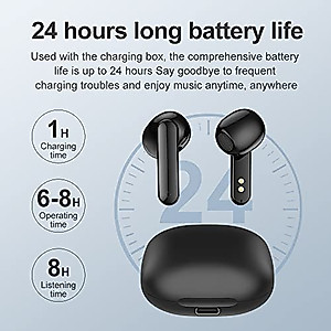 Hoseili 2023new editionBluetooth Headphones.Bluetooth 5.2 Wireless Earphones in-Ear，LED Power Display IPX7 Waterproof Band Microphone Touch Control Portable Charging Case for iOS Android PC. YJA2
