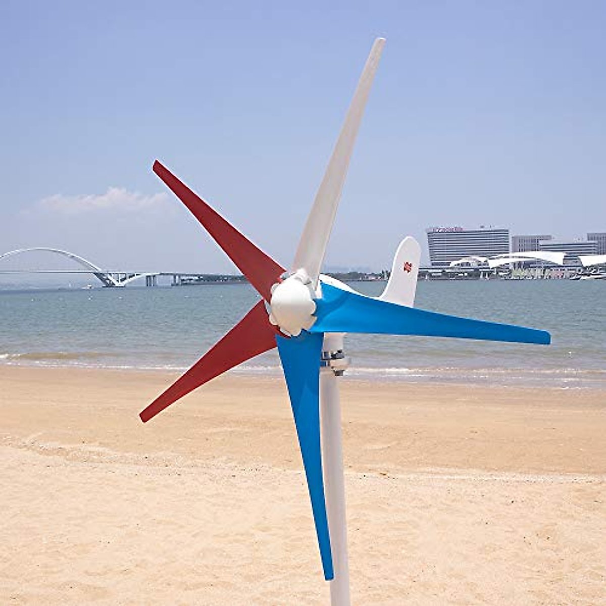 Marsrock 400W 12V AC 5 Blades Small Wind Turbine Generator with Charging Indicator Windmill MPPT Controller for Wind and Solar Hybrid Light Monitor Systems 2m/s Low Start Wind Speed(5S-400H-12W)