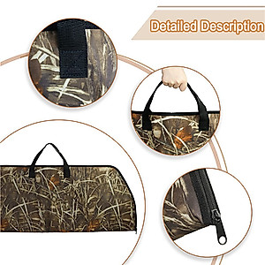UNISTRENGH Bow Soft Case Multifunctional Outdoor Camouflage Hunting Bow Arrow Storage Bag for Compound Bow, Crossbow (Reed Camouflage, 46.85''L x 17.7''W (119 * 45 cm))