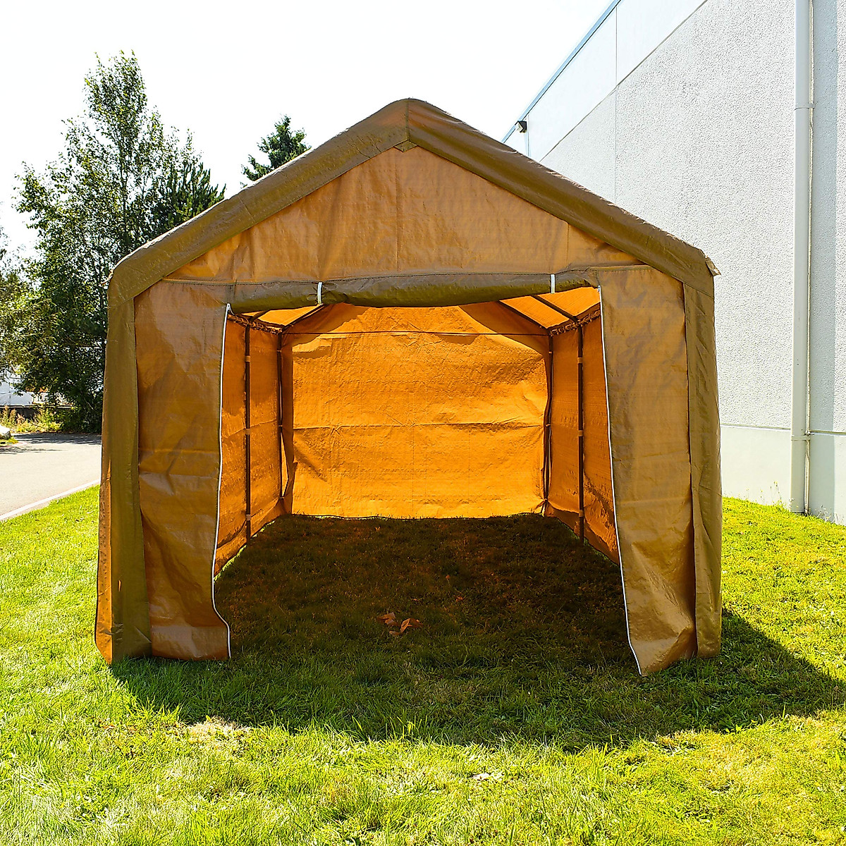 ALEKO Carport | Outdoor Event Tent | Carport Garage Canopy | Shelter Storage with Sidewalls | 10 x 20 x 8.5 Feet | Beige