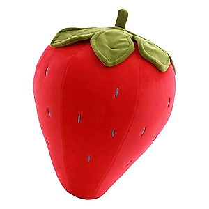 zhidiloveyou Strawberry Plush Red Cute Stuffed Strawberry Toy Fruit Pillow for Kids, 9 inch