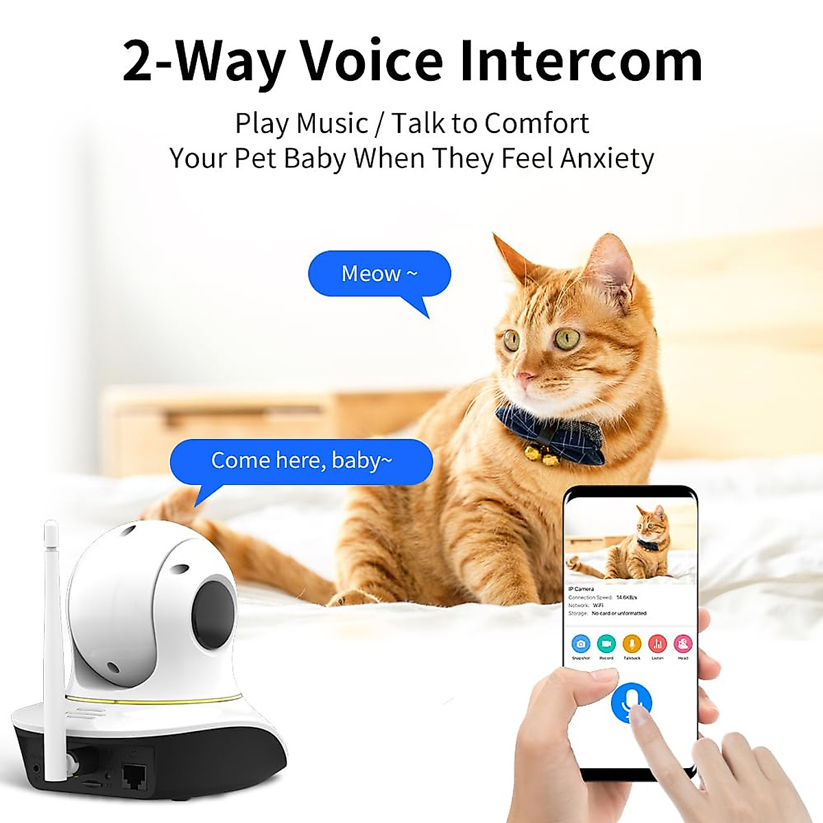 VSTARCAM Pet Camera, Cat Camera with Laser Wireless Dog Camera 1080P Cat Toys, Night Vision Sound Motion Alerts, APP Remote Control Home Security Camera for Pet &Baby