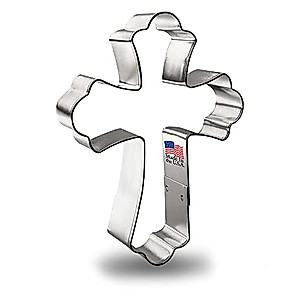 Foose Brand Fancy Cross Cookie Cutter 5 in, Tin Plate Steel, USA Made
