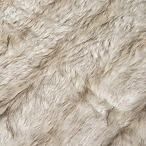 Best Home Fashion Heavyweight Super Soft Luxury Faux Fur Oversized Throw Blanket - 58" W x 84" L - Champagne Fox