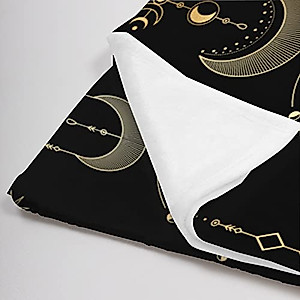 Milanblocks The Moon Tarot Blanket Warm Astrology Gifts Blanket Flannel Fleece Throw Gifts Blanket for Home Bed Couch 80 X 60 in
