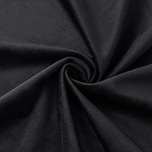 Furnimart Black Swivel Armless Desk Chair with Wheels, Small Velvet Upholstered Home Office Chair Mid-Back Adjustable Chair for Bedroom Dorm Living Room (Velvet-Black)