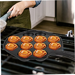BIUDECO Electric Griddle Baking Grill Skillet Dish Maker Outdoor Pans Plate Gadget Compartment Nonstick Octopus Oyster Iron Meat Snail Barbecue Tray Restaurant Cast Mushroom Pan Holes Metal Tray
