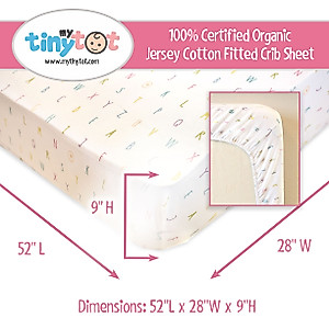 My Tiny Tot Baby Crib Sheets Boy or Girl (2 Pack) – Organic Cotton Fitted Crib Sheet Set for Baby Crib Mattress – Extra Soft, Premium Baby Nursery Bedding – Pink