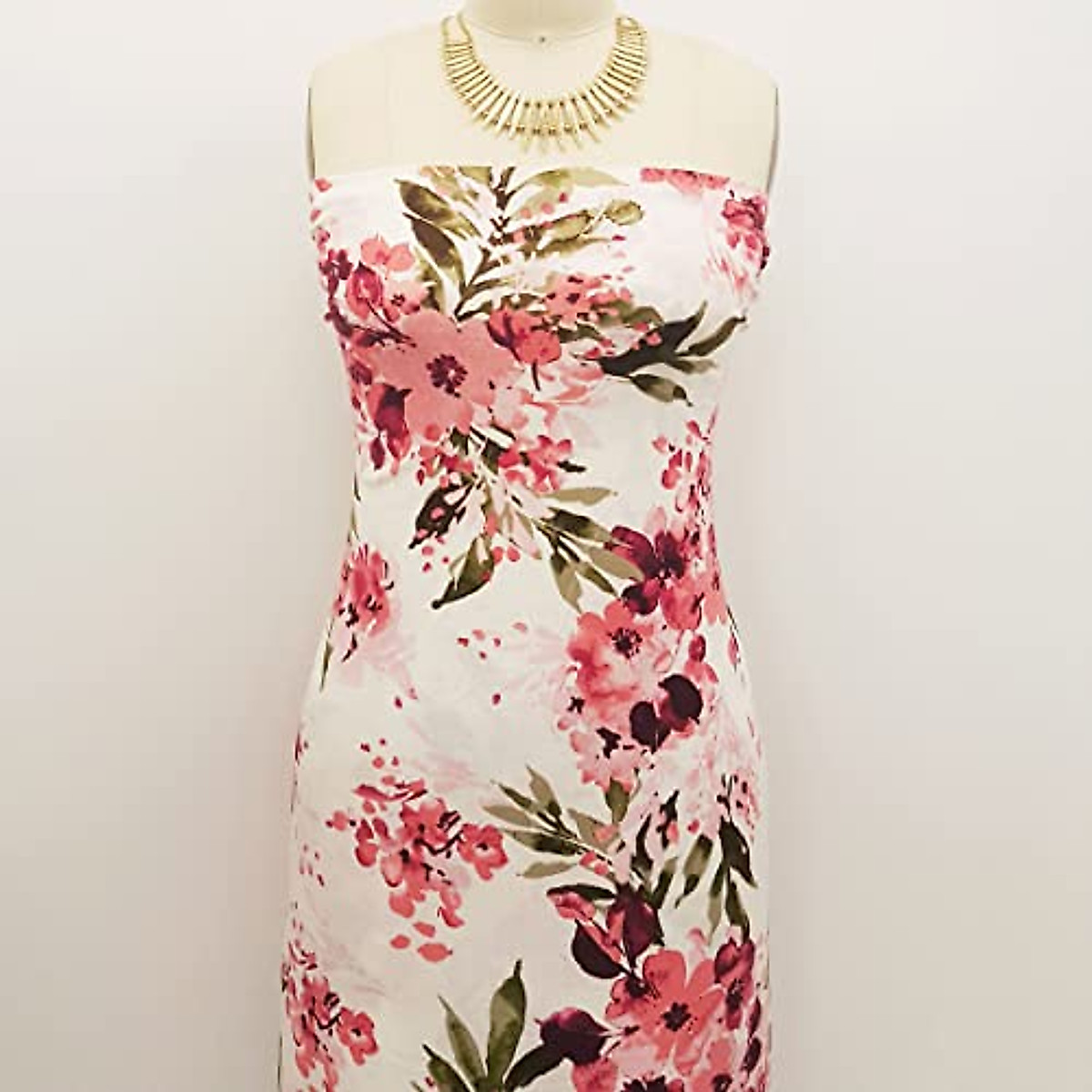 Texco Inc Floral Pattern Heavy Rayon Spandex Jersey Knit 4 Way Stretch/Medium Flowers Print/Maternity, Apparel, DIY Fabric, Off White Coral 2 Yards