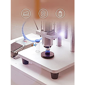 Jieotwice Aluminum Plastic Cap Sealing Machine Pneumatic Semi-Automatic Capping Machine Oral Medicine Penicillin Glass Bottle Vial Bottle (13MM)