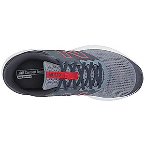 New Balance Men's 520 V7 Running Shoe, Grey/Red, 12
