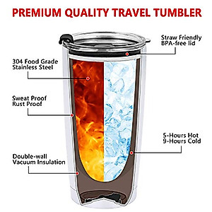 Mr and Mrs Tumbler Set of 2 Stainless Steel Travel Tumbler Ideas for Newlyweds Couples Wife Bride To Be Newly Engaged Bridal Shower, Insulated Travel Tumbler for Wedding Engagement(20 oz, Black&White)