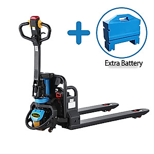 APOLLOLIFT Full Electric Power Lithium Pallet Jack Truck Efficiency Bundle 3300lb Cap.45" x21"-Plus Extra Battery Bundle