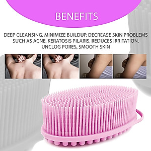 Avilana Blue and Pink Silicone Body Scrubber Bundle - Vibrant and Cheerful Dual-Tone Set