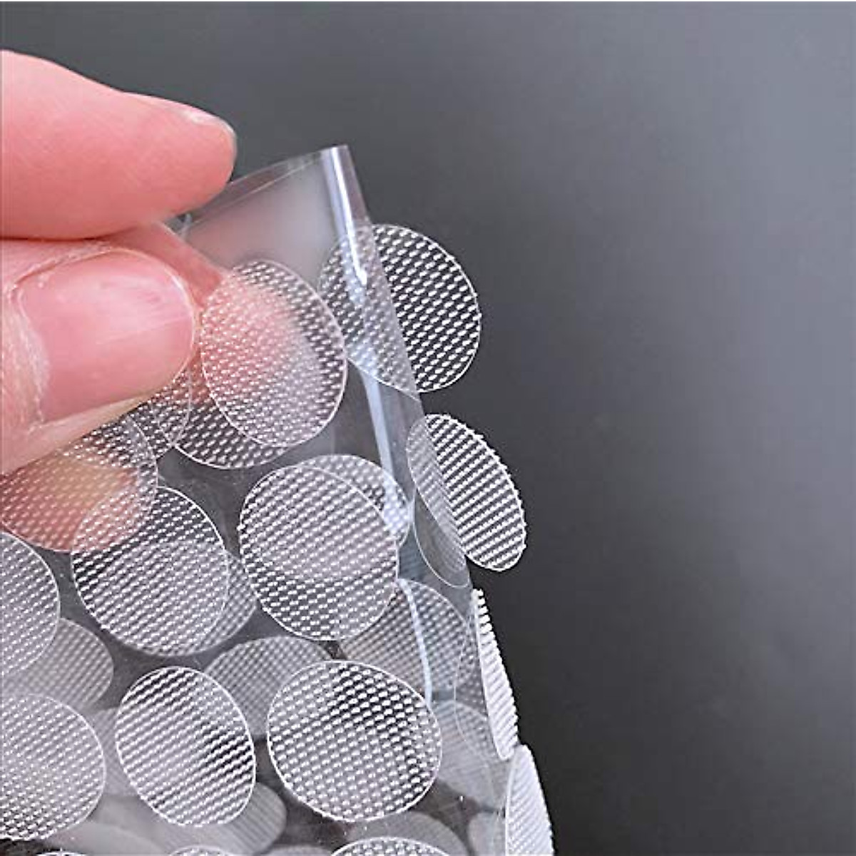 Vkey 700pcs (350pairs) 1.5cm Diameter Transparent Sticky Back Thin Clear Dots with Adhesive Hook & Loop Coins Tapes