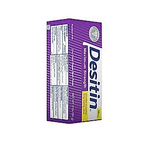 Desitin Maximum Strength Baby Diaper Rash Cream with 40% Zinc Oxide for Treatment, Relief & Prevention, Hypoallergenic, Phthalate- & Paraben-Free Paste, Travel Size, 2 oz (Pack of 6)