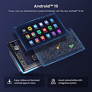 maXpeedingrods Android Double Din Car Stereo Radio with Wireless Apple CarPlay & Android Auto, 7 Inch HD Touch Screen in-Dash GPS Navigation Head Unit, Bluetooth, MirrorLink, Wi-Fi, Dual MIC, 2G+32G