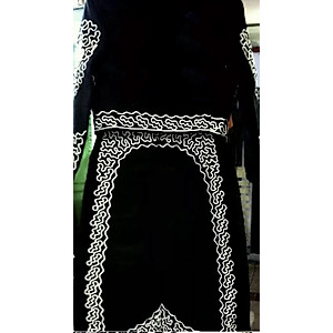 Border Merchant Women's Mariachi Charro Dress Outfit Mexico Folklorico 5 De Mayo Fiesta Dance Black/White (XS)