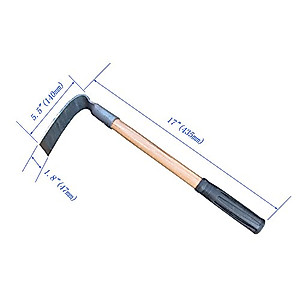 Forged Hoe, Forged Adze Grubbing Hoe, Solid Mattock Pick Digging Tool, 17-Inch Mini Grub Hoe 1LB