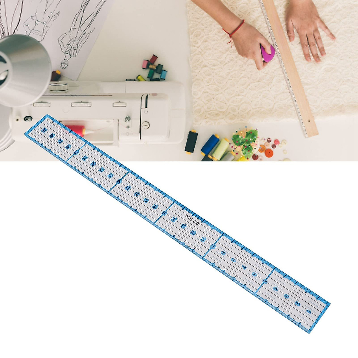 PESUMA Quilting Rulers Sewing Ruler - Easy Cut DIY Acrylic Sewing Ruler for Precise Measurement and Cutting - Clear Quilting Supplies and Sewing Rulers for Crafts and Sewing Projects