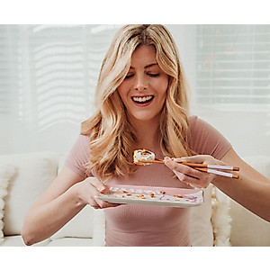 Sanrio Hello Kitty Pink 3-Piece Ceramic Sushi Set With Sauce Bowl and Chopsticks