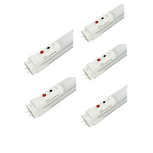 E2 LIGHTING 4ft T8 LED Bulbs, LED Fluorescent Tube Replacement 4ft, T8 LED with Emergency Battery, 5 CCT Tunable 27K-50K, 6W, 120-277V, Ideal for Office and Warehouse-5 Pack