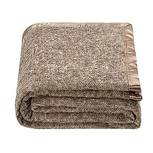spencer & whitney Bed Throws Blankets Wool Blanket Brown Herringbone Throw Blanket Large Wool Blanket Queen Blanket for Bed