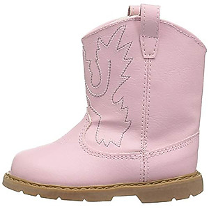 Baby Deer Round Toe Western Boot, White SZ 2