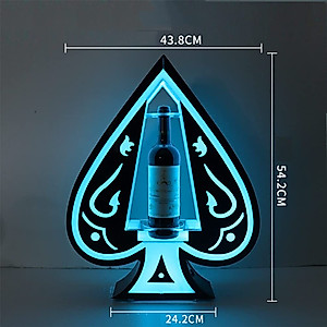 TCXSSL Rechargeable Led Luminous Champagne Cocktail Holder Ace of Spade Wine Rack Bottle Display Nightclub Home Decoration (Color : A)
