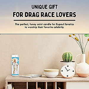 Celebrity Prayer Candle - Funny Drag Race Saint Candle - 8 inch Glass Prayer Votive - 100% Handmade in USA - Novelty Celebrity Gift