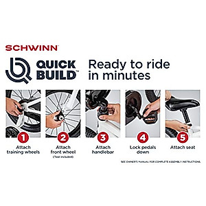 Schwinn Hopscotch Quick Build Kids Bike, 16-Inch Wheels, Smart Start Steel Frame, Easy Tool-Free Assembly, Teal