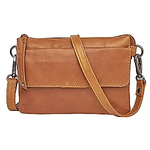 Lady Conceal Locking RFID Protected CCW Purses for Women Natasha Crossbody for Medium-Frame Handgun (Mustard)