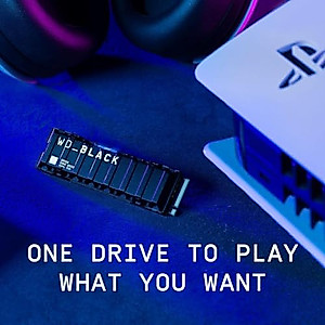 WD_BLACK 1TB SN850 NVMe SSD for PS5 Consoles Solid State Drive with Heatsink - Gen4 PCIe, M.2 2280, Up to 7,000 MB/s - WDBBKW0010BBK-WRSN
