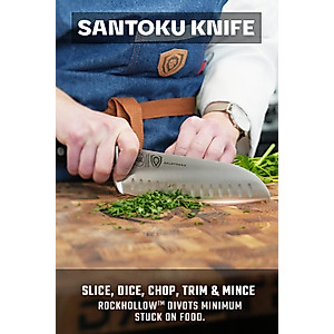 Dalstrong Gladiator Series Elite 3-Piece Knife Set W/Nomad Roll Bag & Individual Sheaths - Chef Essentials - Chef Knife, Santoku Knife, Paring Knife - G10 Handle - High Carbon German Steel