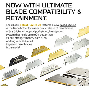 TiRant RAZOR V3 Utility Knife (Stonewashed 6AL-4V Titanium) Elite DUAL-APEX Edition EDC Box Cutter