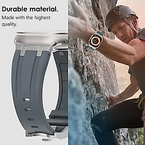 WINGLE Apple Watch Band Ultra - 49mm, 46mm, 45mm, 44mm, 42mm for Men - Series 10, 9, 8, 7 SE, 6, 5, 4 - AP Liquid Silicone Rubber Band for iWatch 3, 2, 1 - Metal Adapter - Luxury Cool Sport Strap