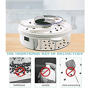 Yaciw Electric Fly Trap, Fly Trap Pest Device Insect Catcher Automatic Flycatcher Fly Trap Pest Reject Control Catcher Insect Repellents Tools