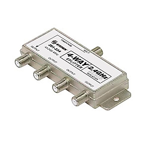 STEREN 4-Way 2.4GHz 90dB 1 Port Power Pass DC Passing On One Port F-Pin Coaxial Splitter [201-234]