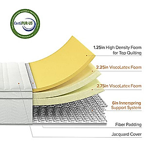 Zinus 12 Inch Foam and SpringMattress / CertiPUR-US Certified Foams /Mattress-in-a-Box, Full